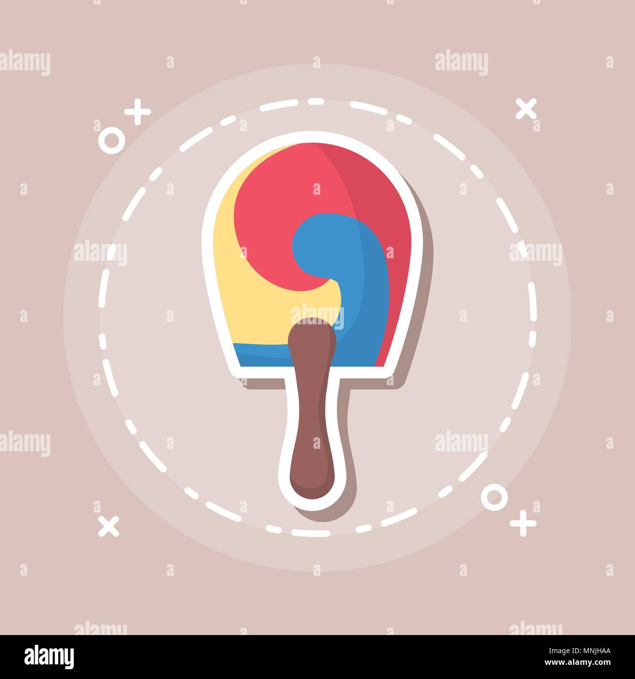 asian rattle icon over background, colorful design. vector illustration ...