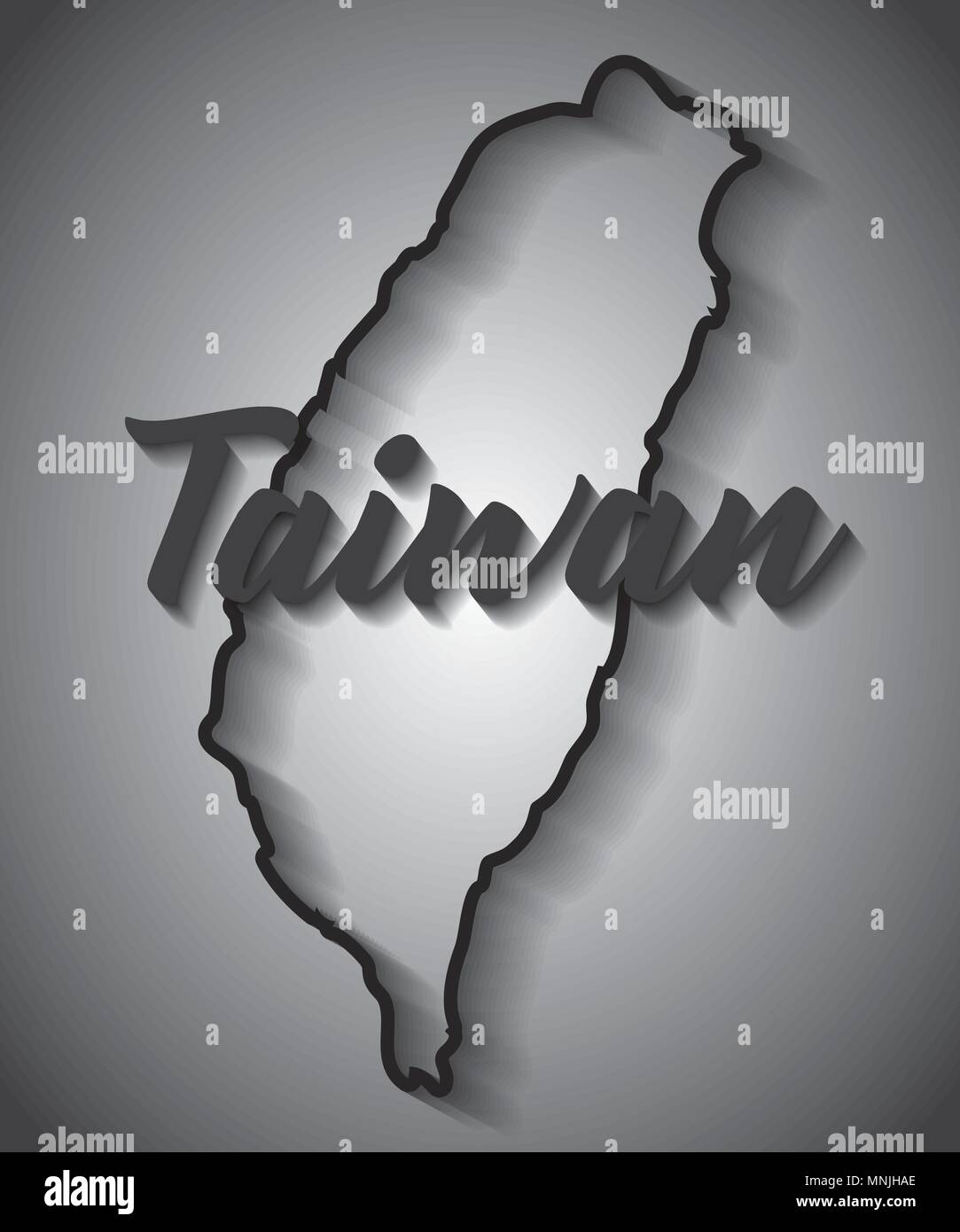 Taiwan map icon over gray background, vector illustration Stock Vector ...
