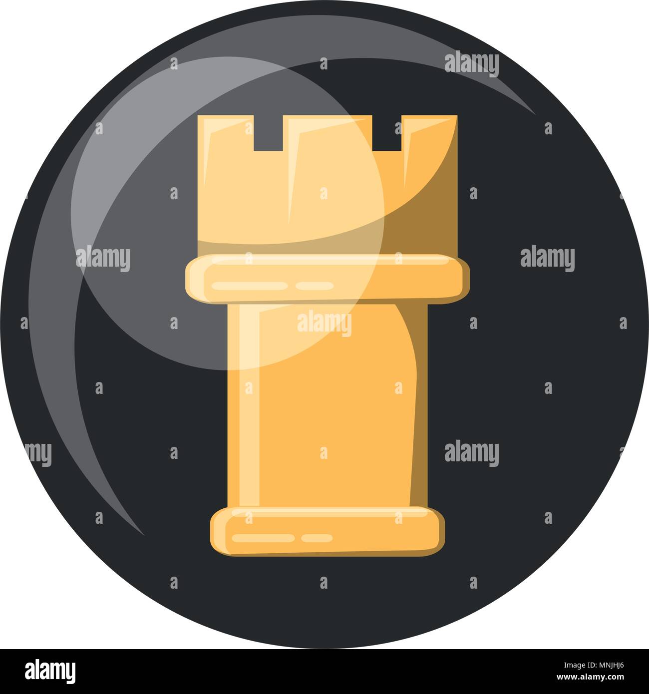 rook piece over decorative circle and white background, vector ...