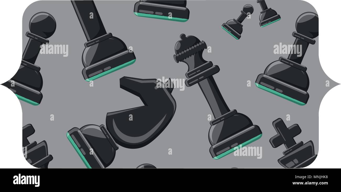 banner with chess pieces design over white background, vector ...