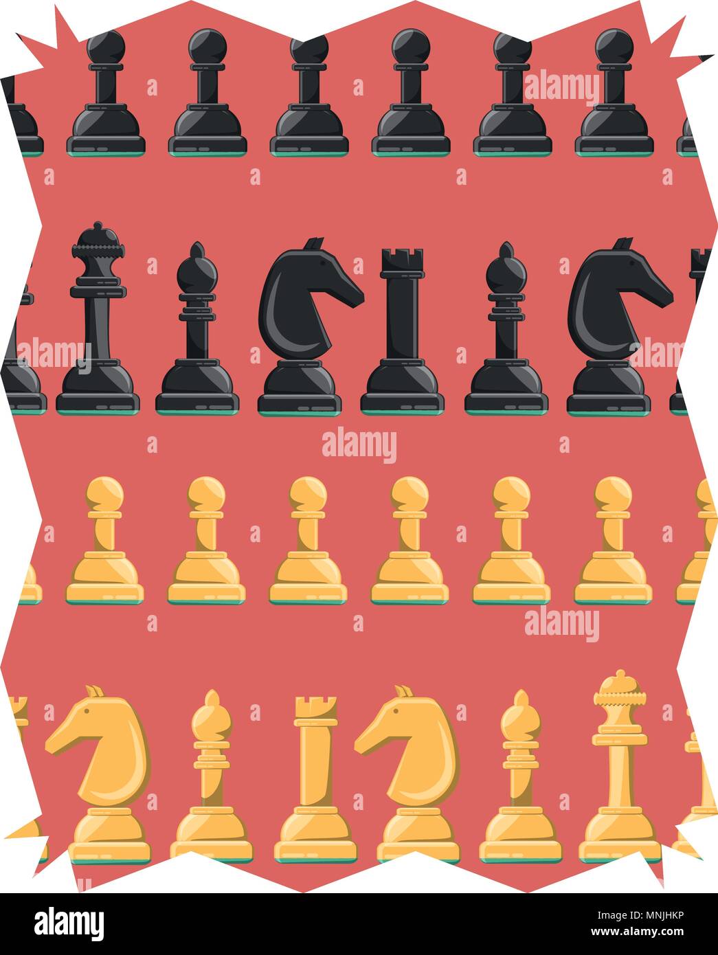 abstract frame with chess pieces design over white background, vector ...
