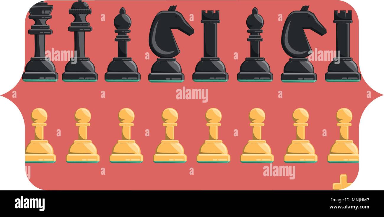 banner with chess pieces design over white background, vector ...