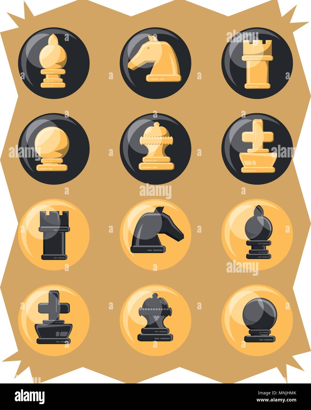 abstract frame with chess pieces design over white background, vector ...