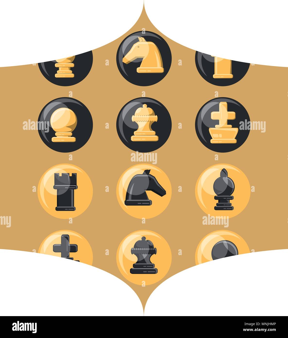 decorative frame with chess pieces design over white background, vector ...