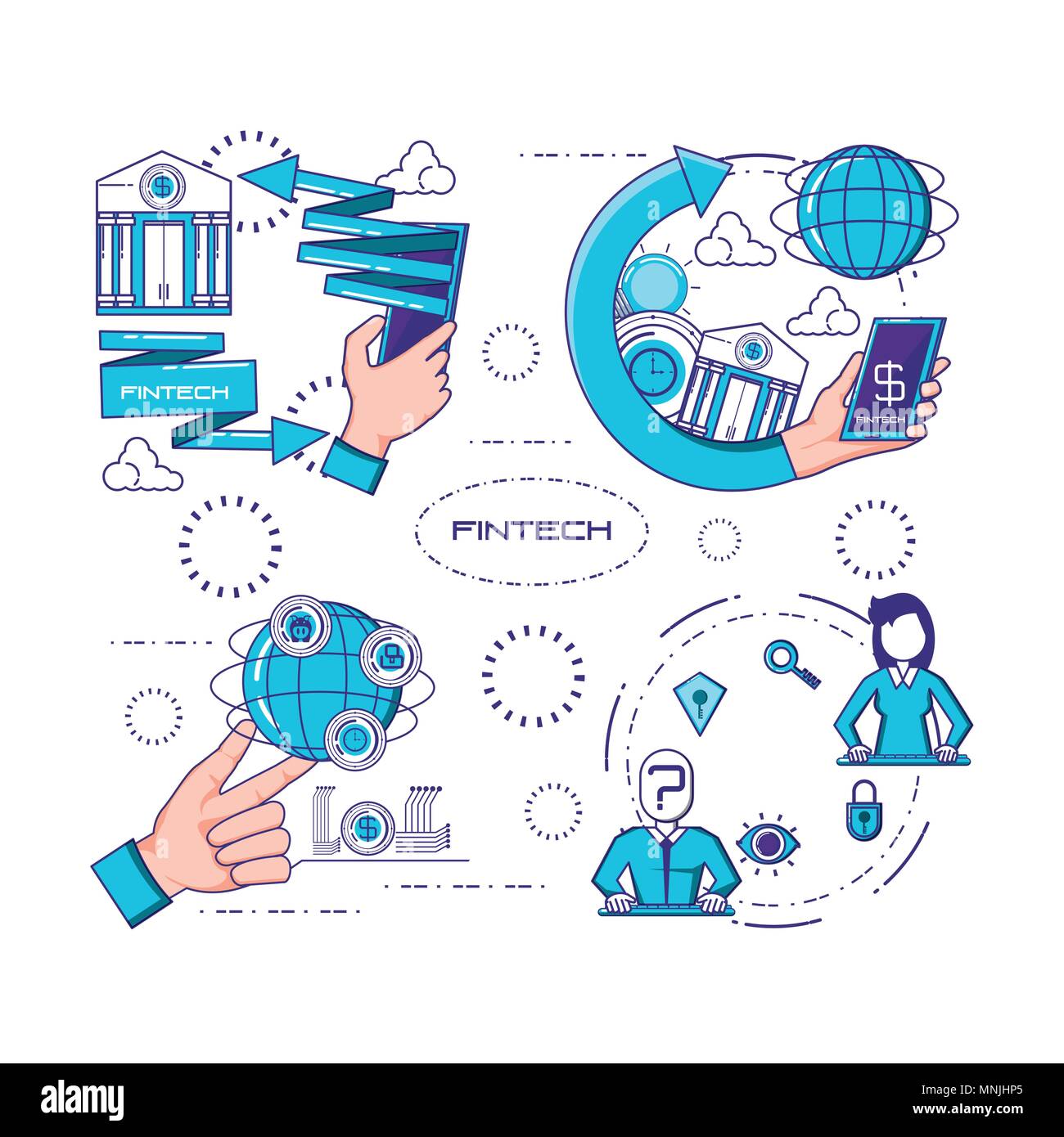 financial technology set icons vector illustration design Stock Vector ...