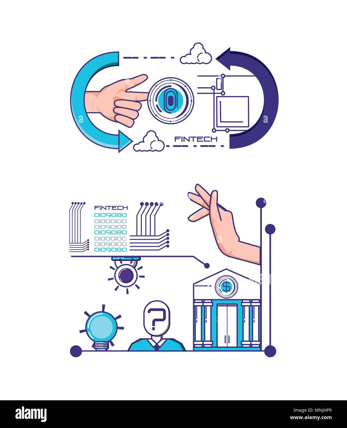 financial technology set icons vector illustration design Stock Vector ...