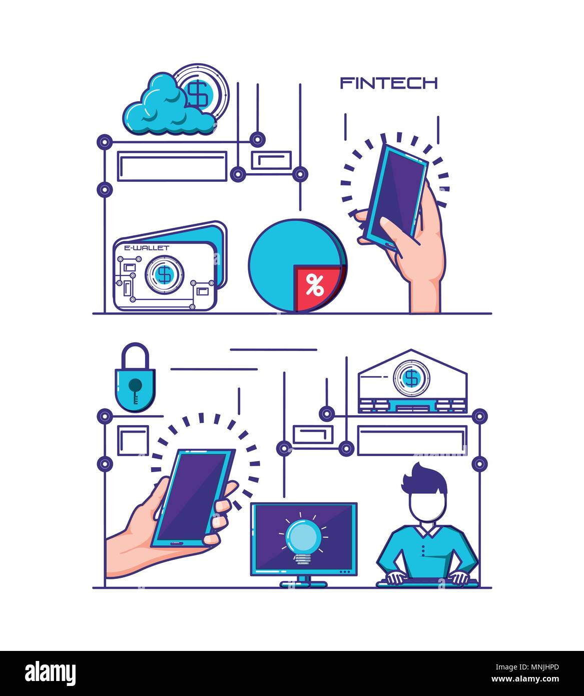 financial technology set icons vector illustration design Stock Vector ...