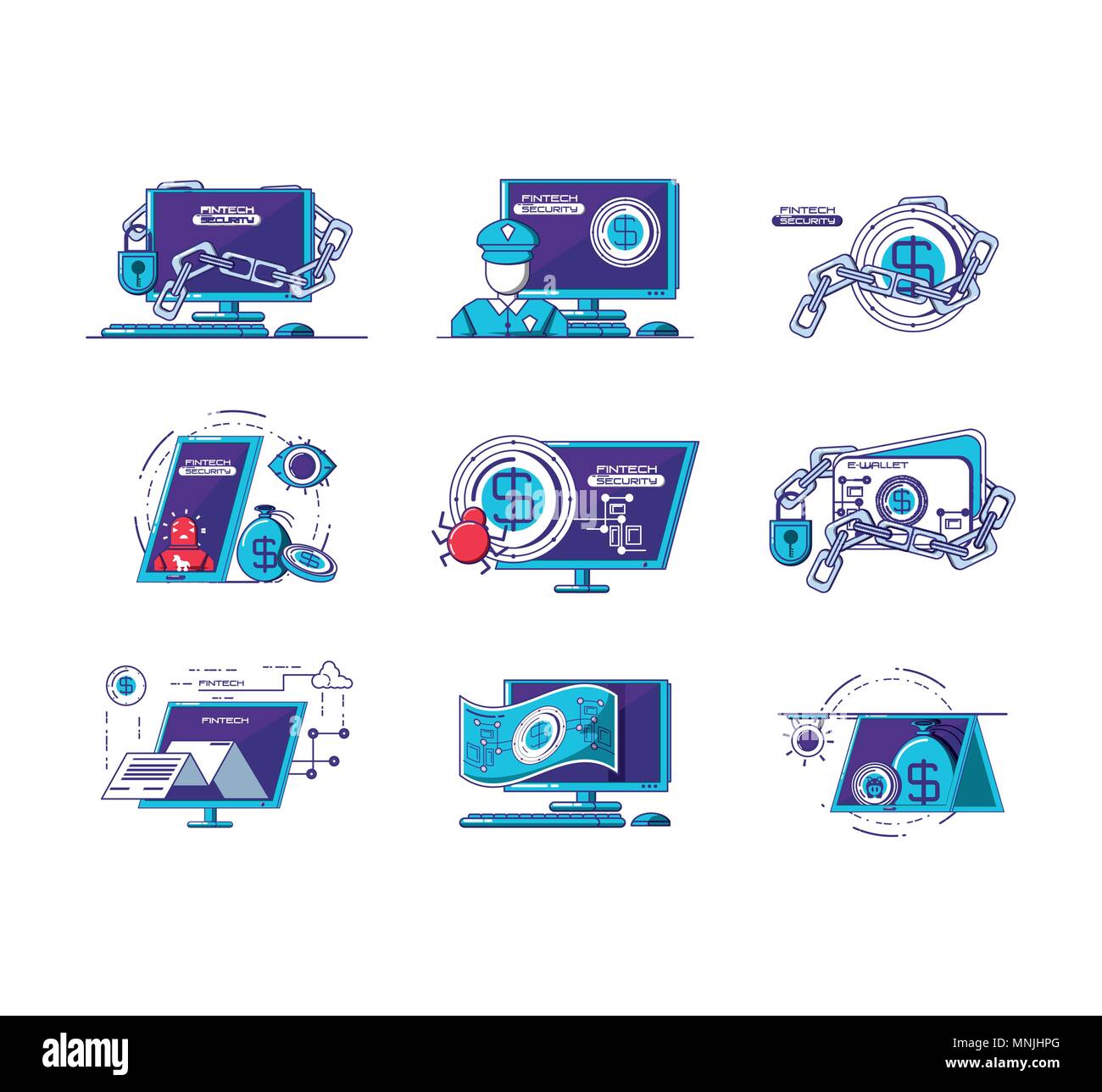 financial technology set icons vector illustration design Stock Vector ...