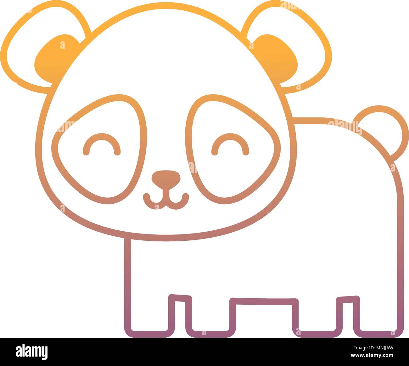 cute panda bear icon over white background, colorful design. vector ...