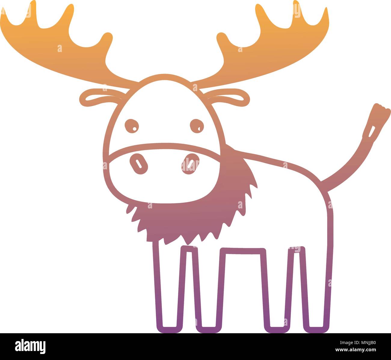 cute elk icon over white background, colorful design. vector ...