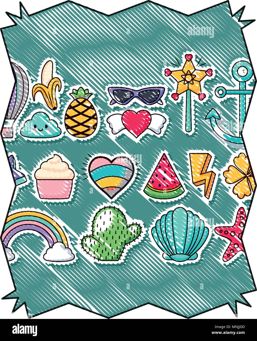 Cactus And Cute Related Icons Pattern Over White Background Vector