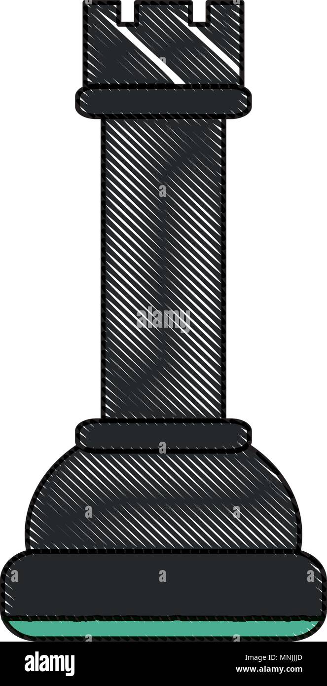 rook chess piece over white background. vector illustration Stock ...