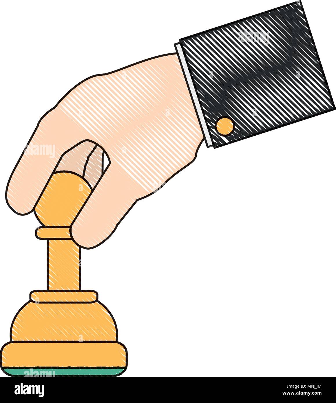 hand holding a pawn piece over white background, vector illustration ...