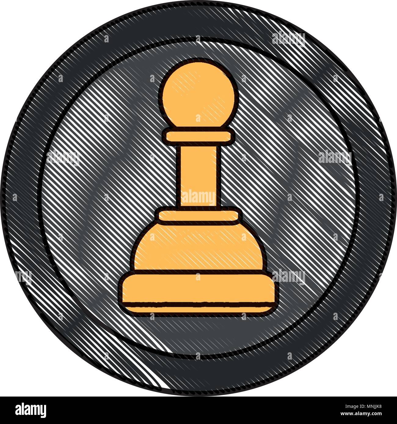 pawn piece over decorative circle and white background, colorful design ...