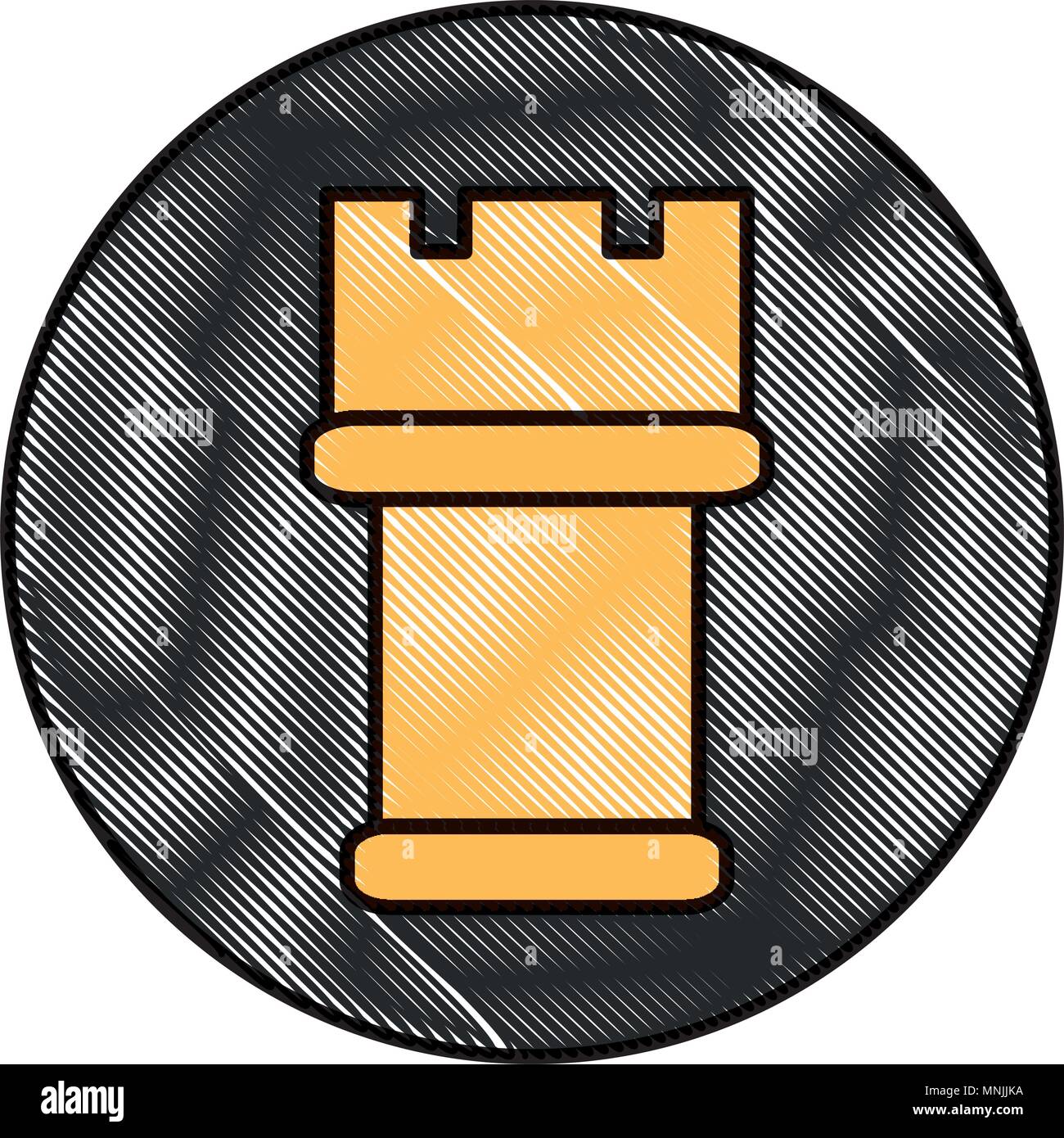 rook piece over decorative circle and white background, vector ...