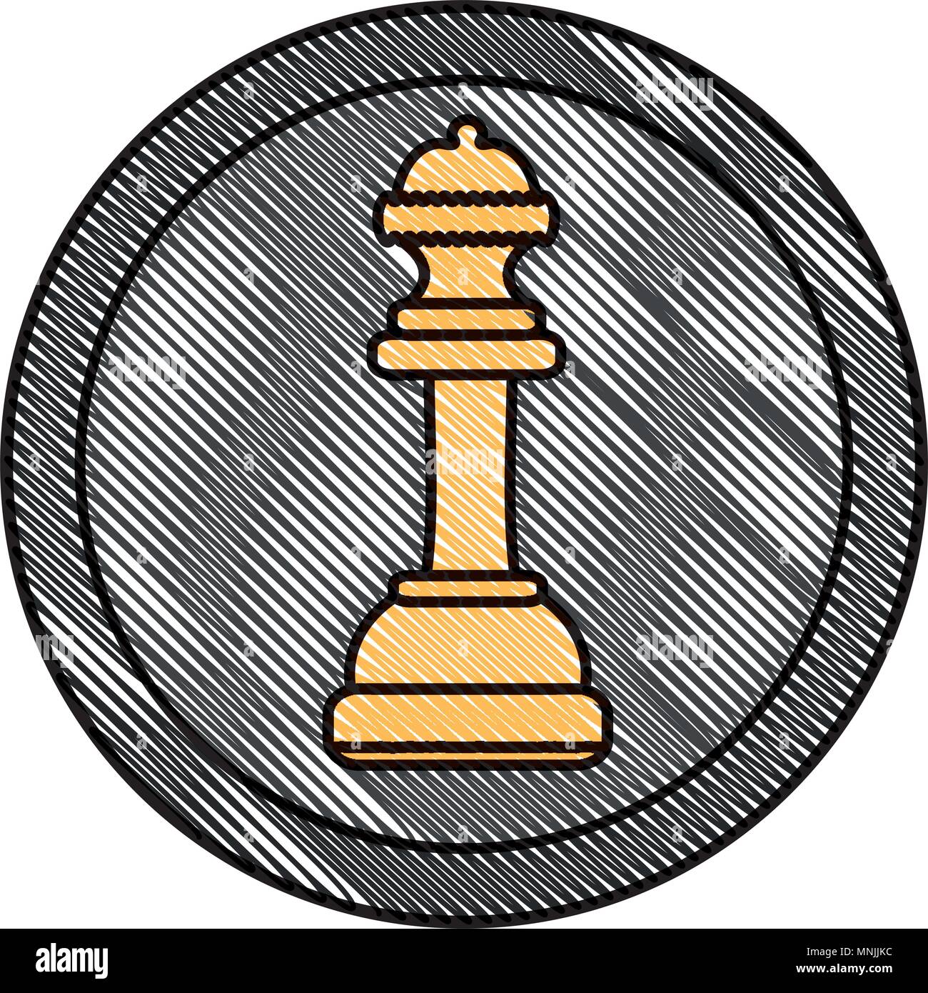 queen piece over decorative circle and white background, vector ...