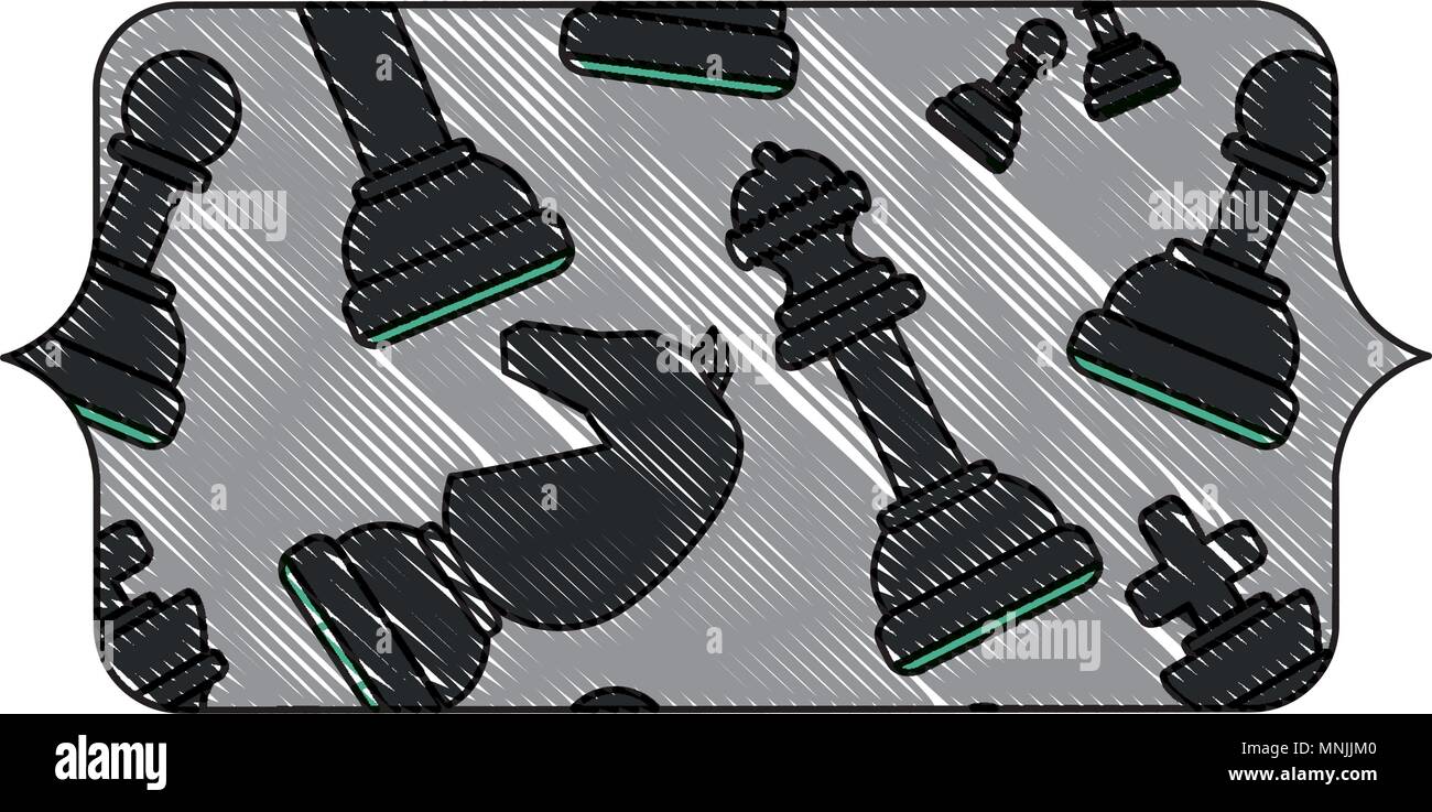 banner with chess pieces design over white background, vector ...