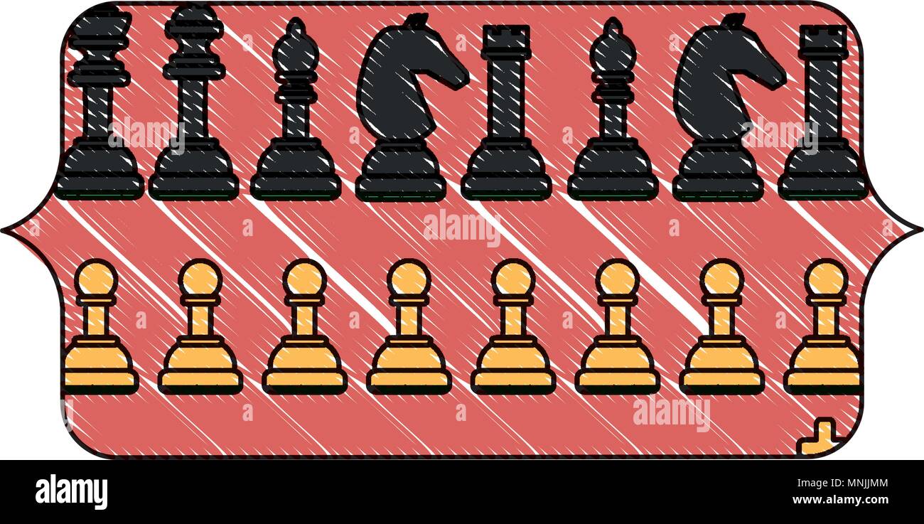 banner with chess pieces design over white background, vector ...
