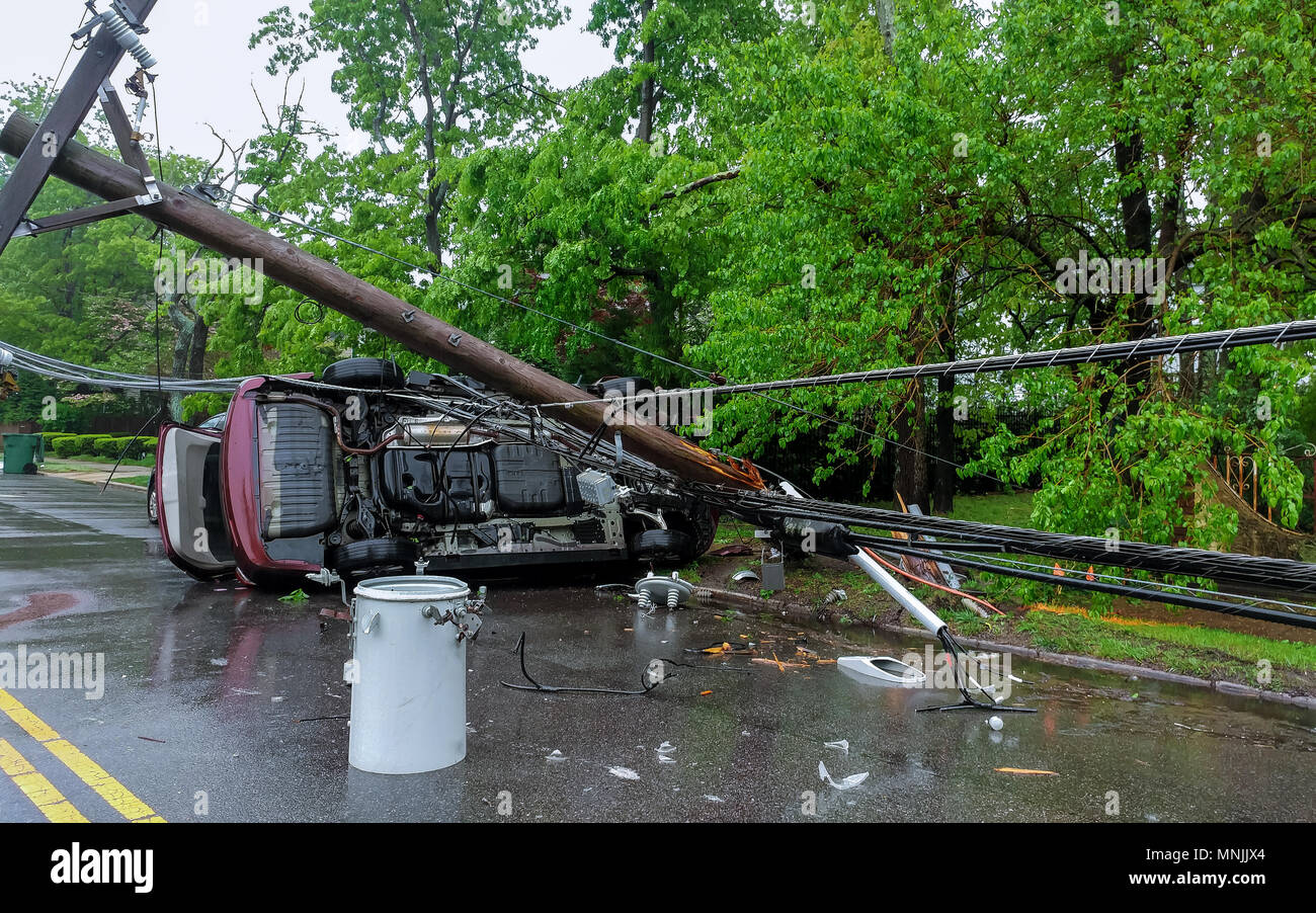 Damage electricity poles hi-res stock photography and images - Alamy