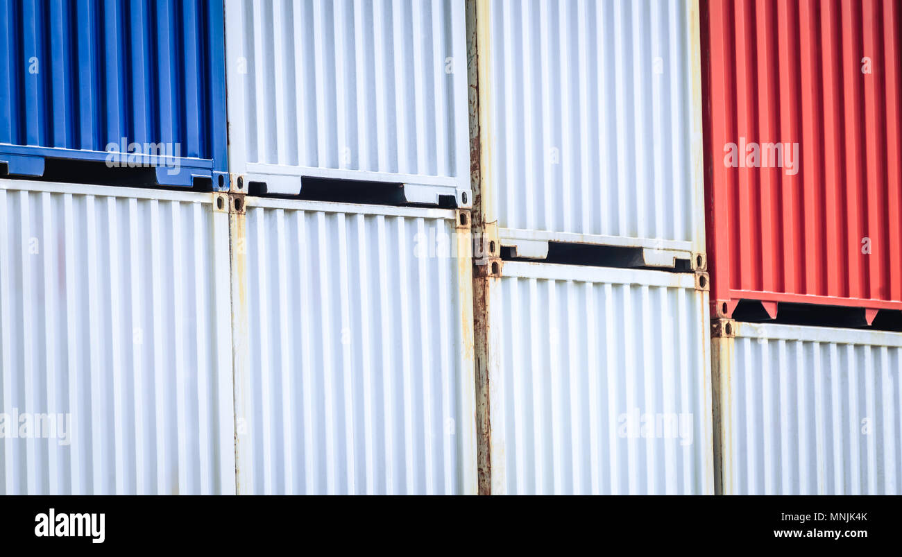 Colorful Sea containers stacking layer Stock Photo - Alamy