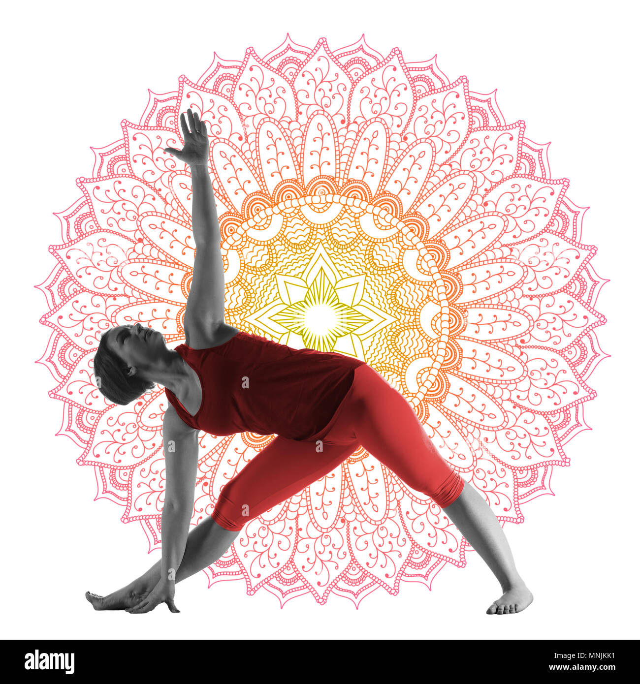 Woman making yoga exercise Stock Photo - Alamy