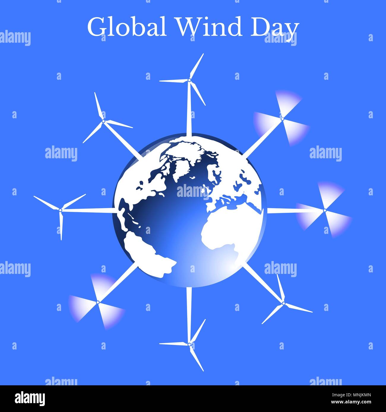 Global Wind Day. Concept of ecological holiday. 15 June. Planet Earth ...