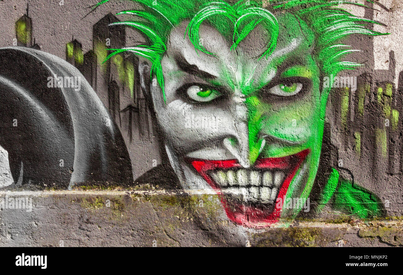 Original and colorful , Human face graffiti. Modern Street art Stock ...