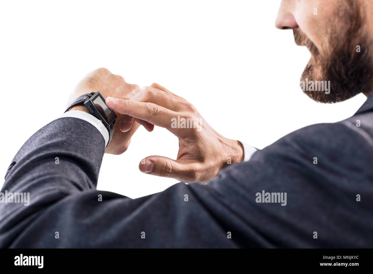 Man using smartwatch hi-res stock photography and images - Alamy