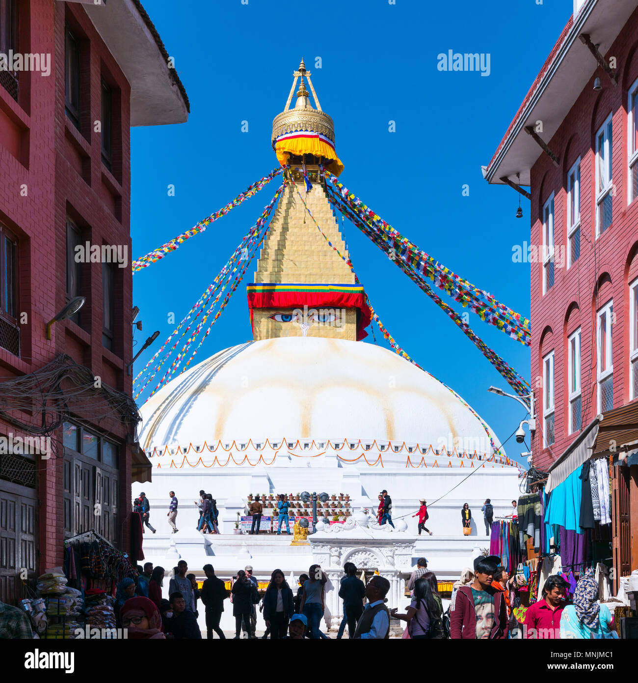 Boudhanath - Bauddhanath Stupa, Kathmandu Valley, Nepal, Asia, Unesco ...