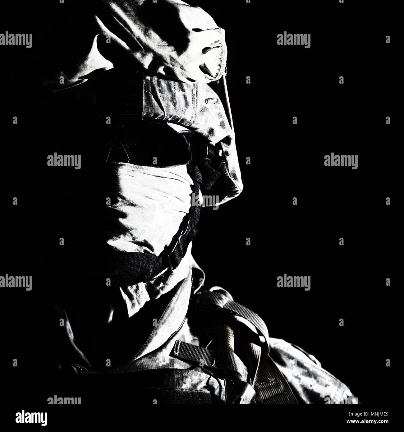Close up portrait of modern hybrid war combatant Stock Photo - Alamy