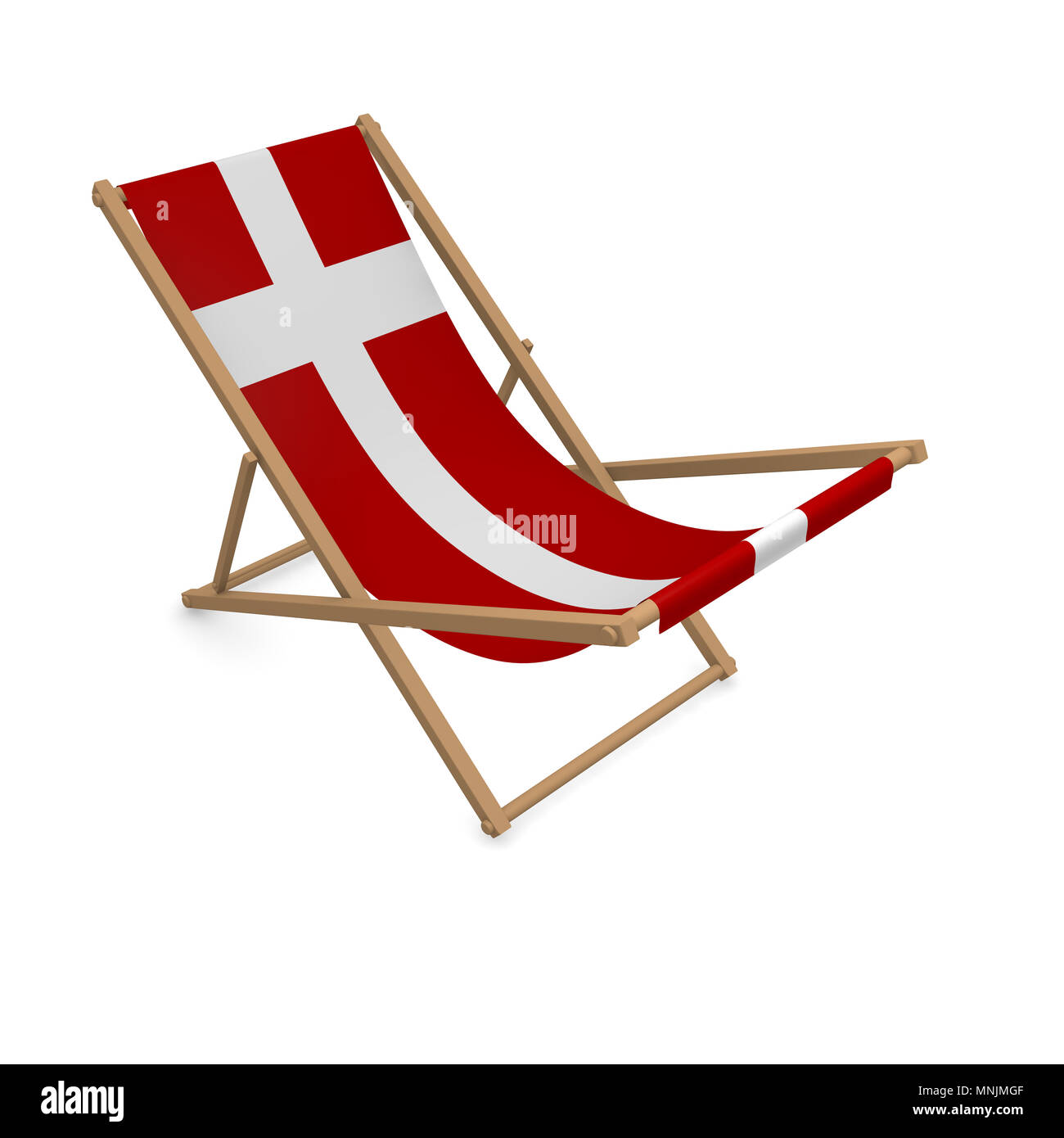 Deckchair with the flag of Denmark, 3d rendering Stock Photo - Alamy