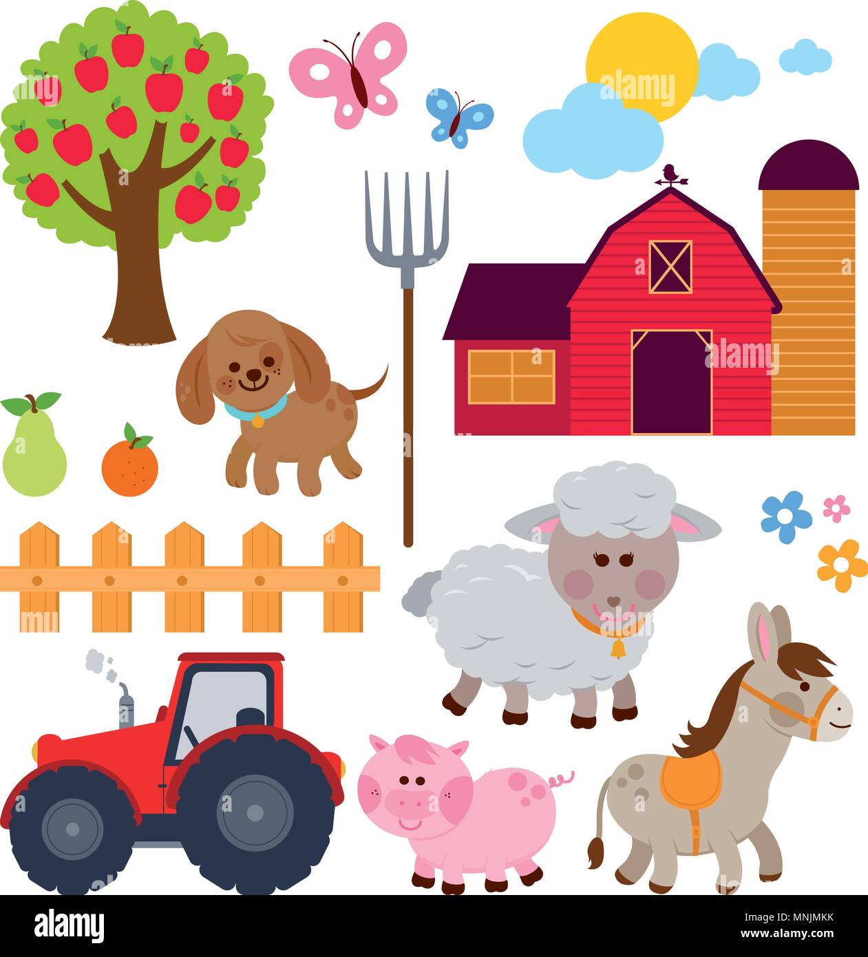 Dog in orchard Stock Vector Images - Alamy