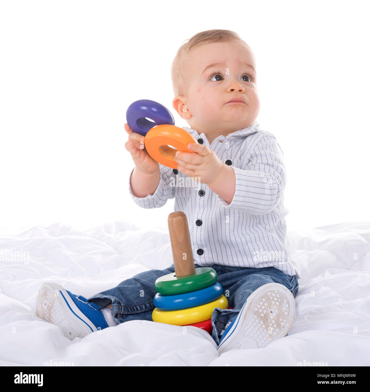 human baby in front of white background Stock Photo - Alamy