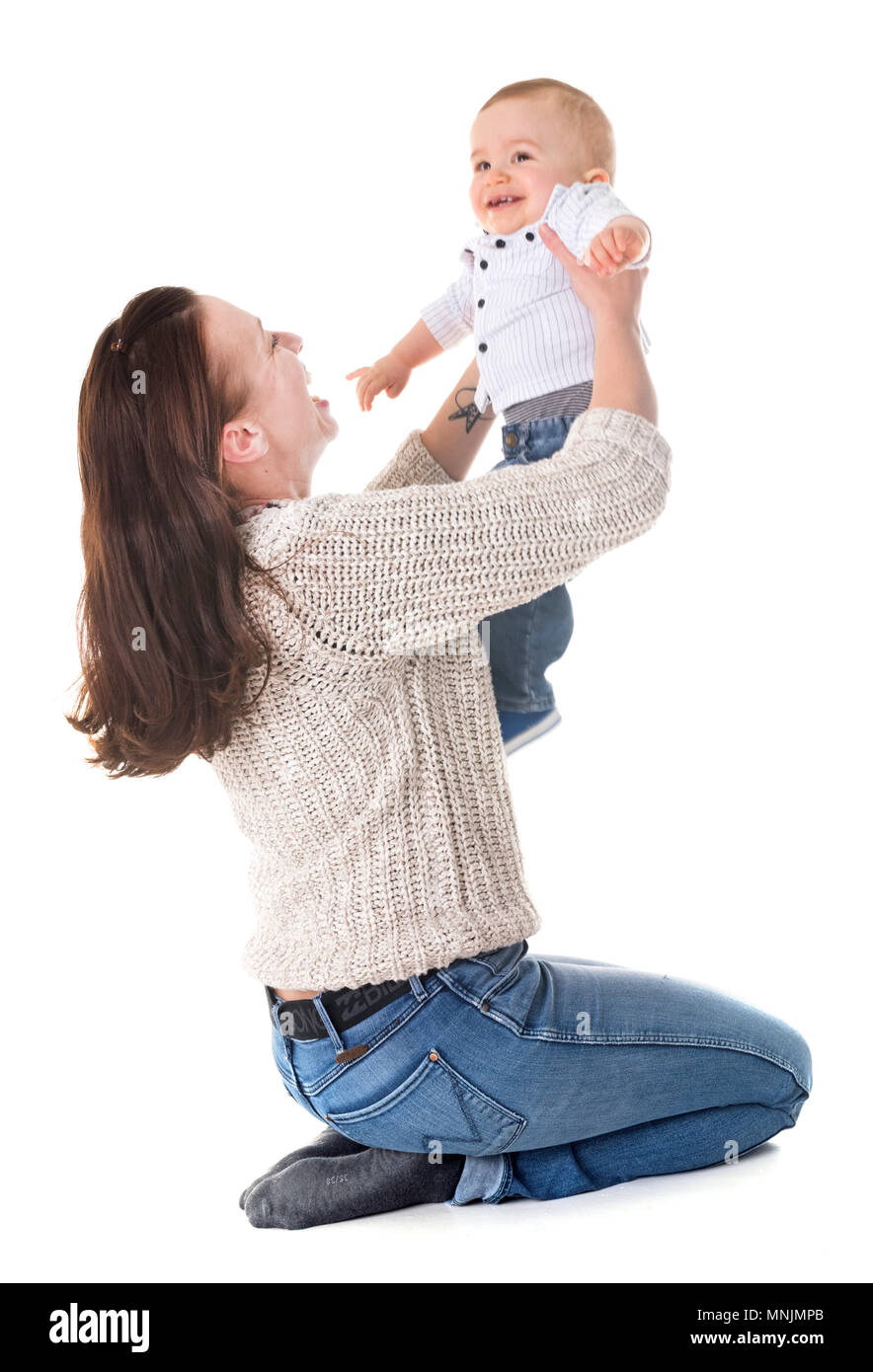 human baby in front of white background Stock Photo - Alamy