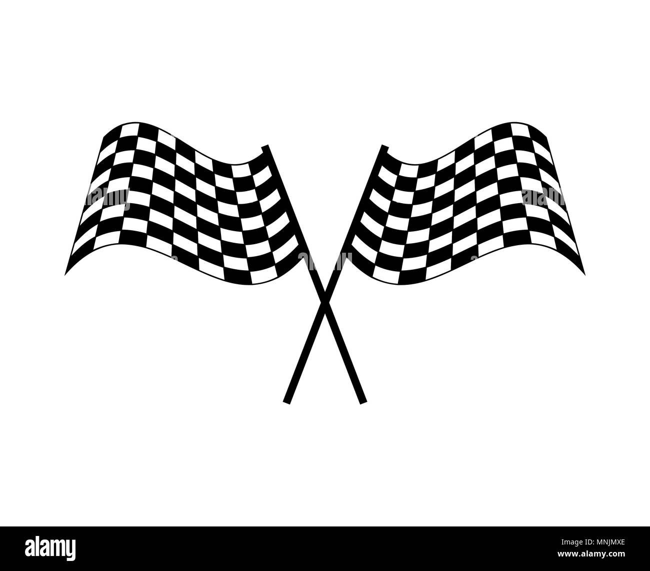 two checkered race flag isolated on white background Stock Vector Image ...