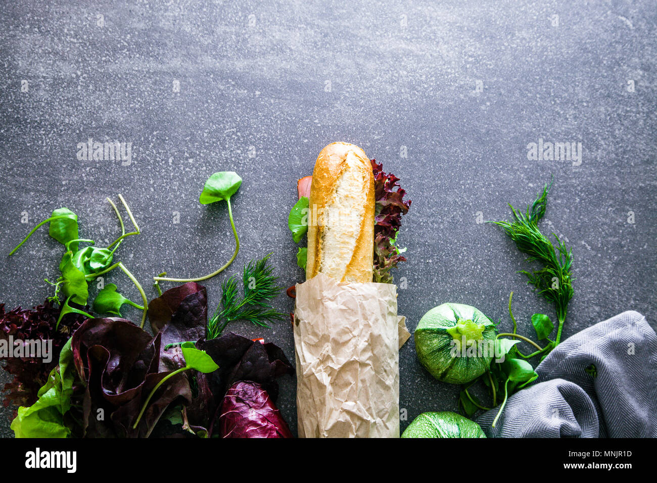 Sandwich. Fast food. Deli sandwich with vegetables Stock Photo - Alamy
