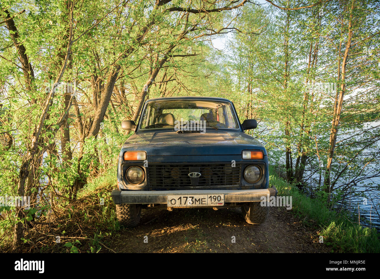 Soviet and Russian SUV Lada Niva (VAZ 2121 / 21214) Moskow, Russia. 05 ...