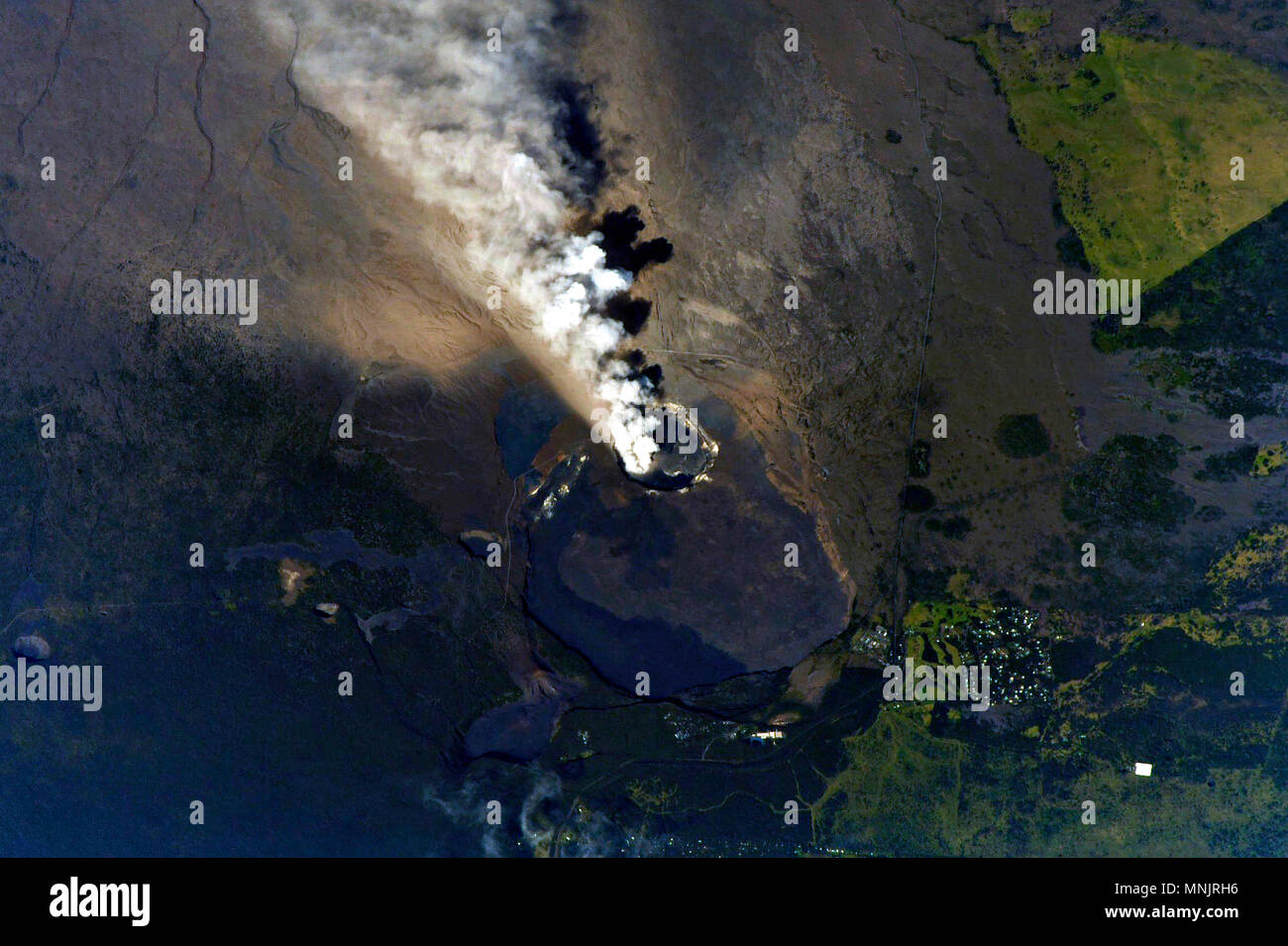 View from the International Space Station of ash and poison gases ...