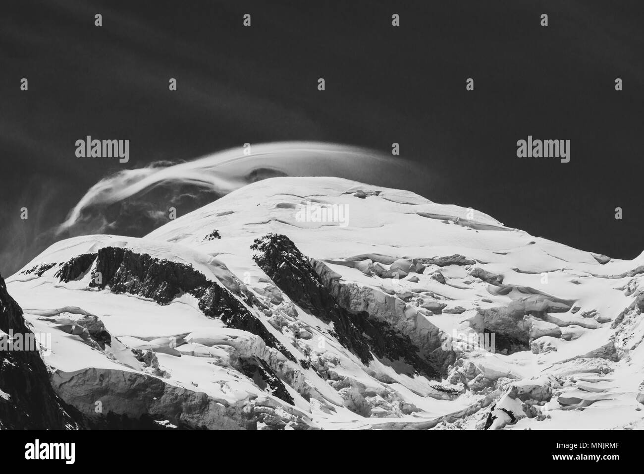 View summit mont blanc Black and White Stock Photos & Images - Alamy