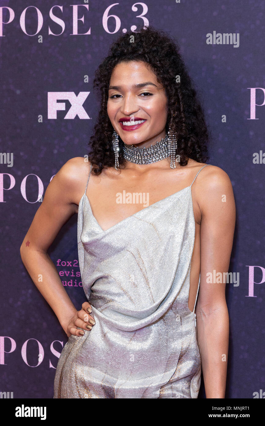 New York, NY - May 17, 2018: Indya Moore wearing dress by Christian ...