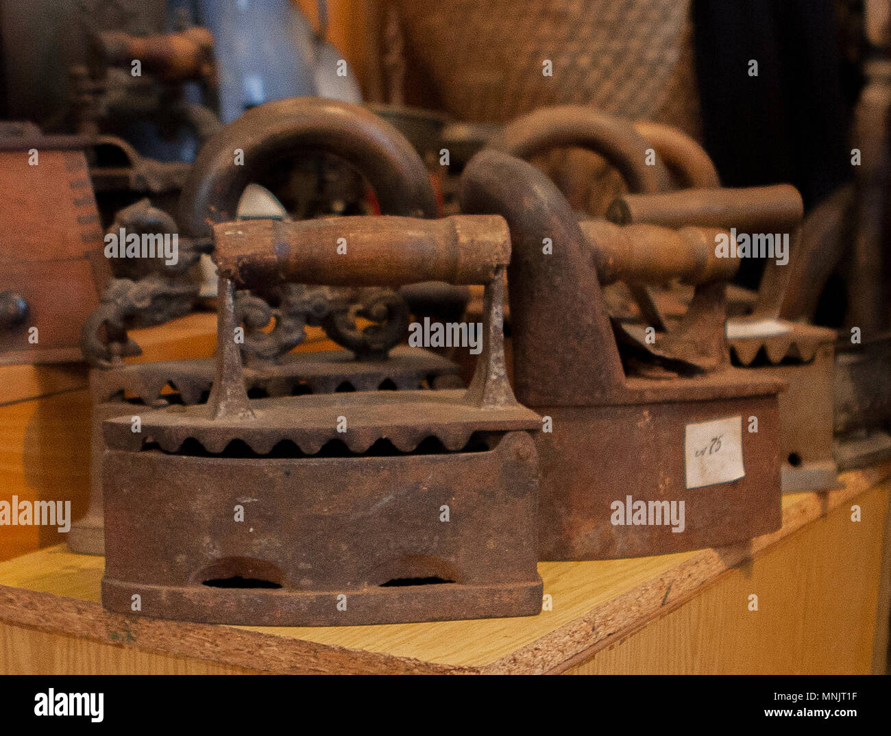 Coal iron and iron electric iron comparison, ancient irons Stock Photo ...