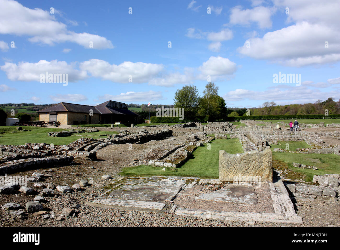 The Roman ruins at Corbridge, Northumberland, North-East England Stock ...