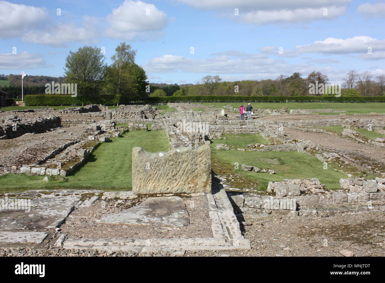 The Roman ruins at Corbridge, Northumberland, North-East England Stock ...