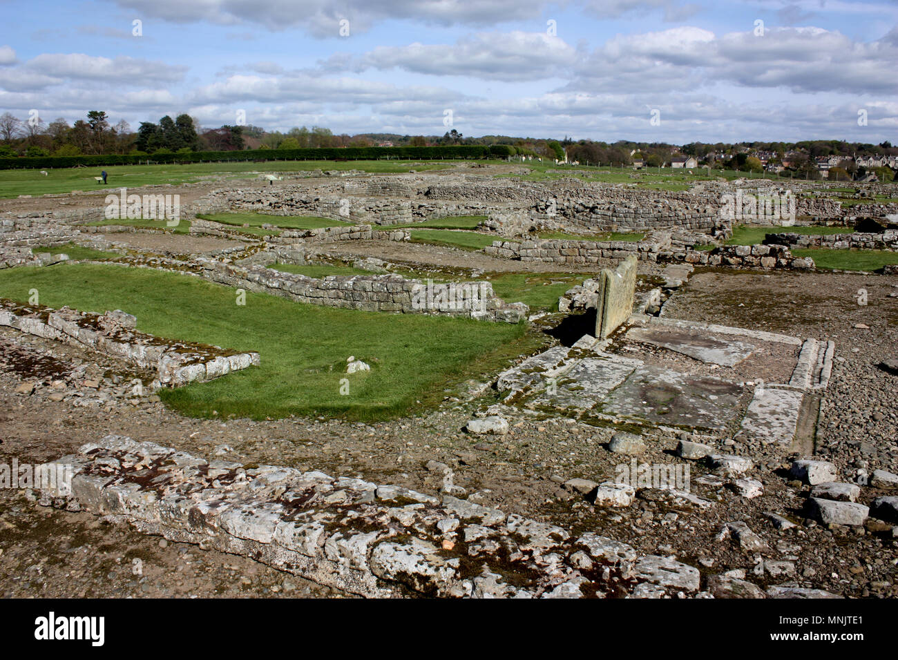 The Roman ruins at Corbridge, Northumberland, North-East England Stock ...