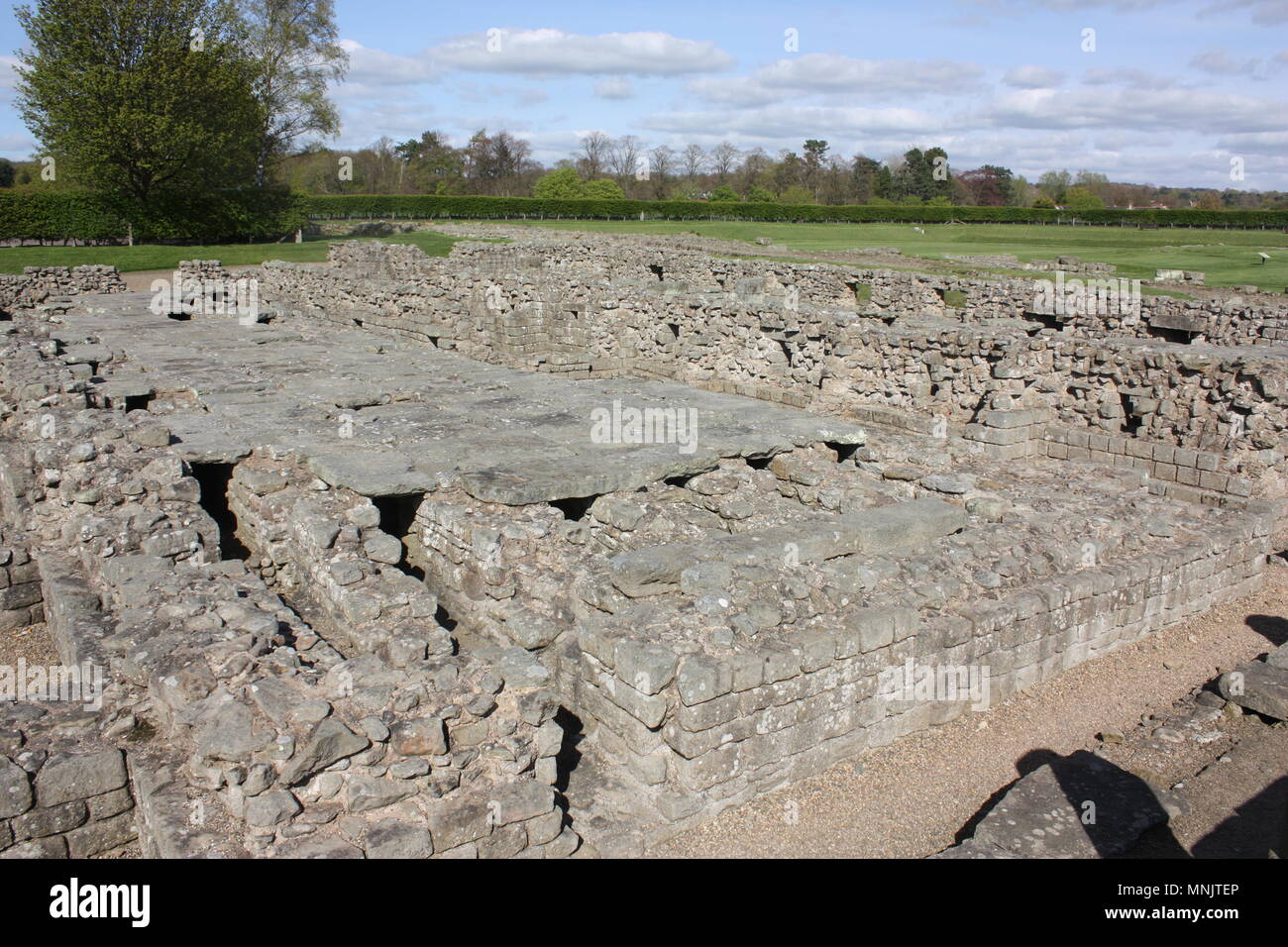 The Roman ruins at Corbridge, Northumberland, North-East England Stock ...