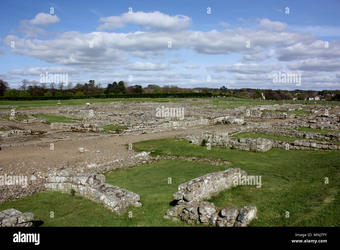 The Roman ruins at Corbridge, Northumberland, North-East England Stock ...