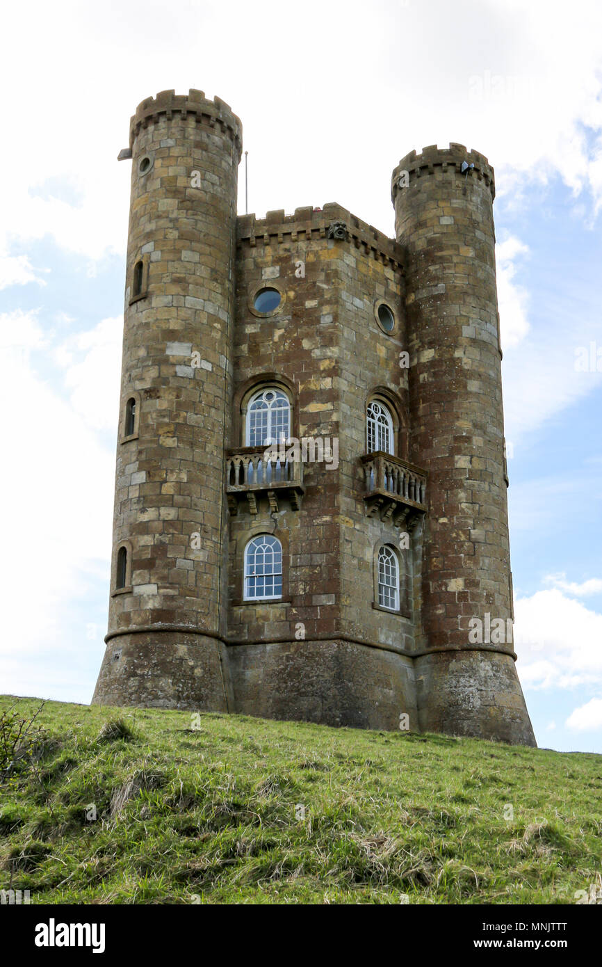 Broadway tower a folly on Broadway hill the Cotswolds UK Stock Photo ...