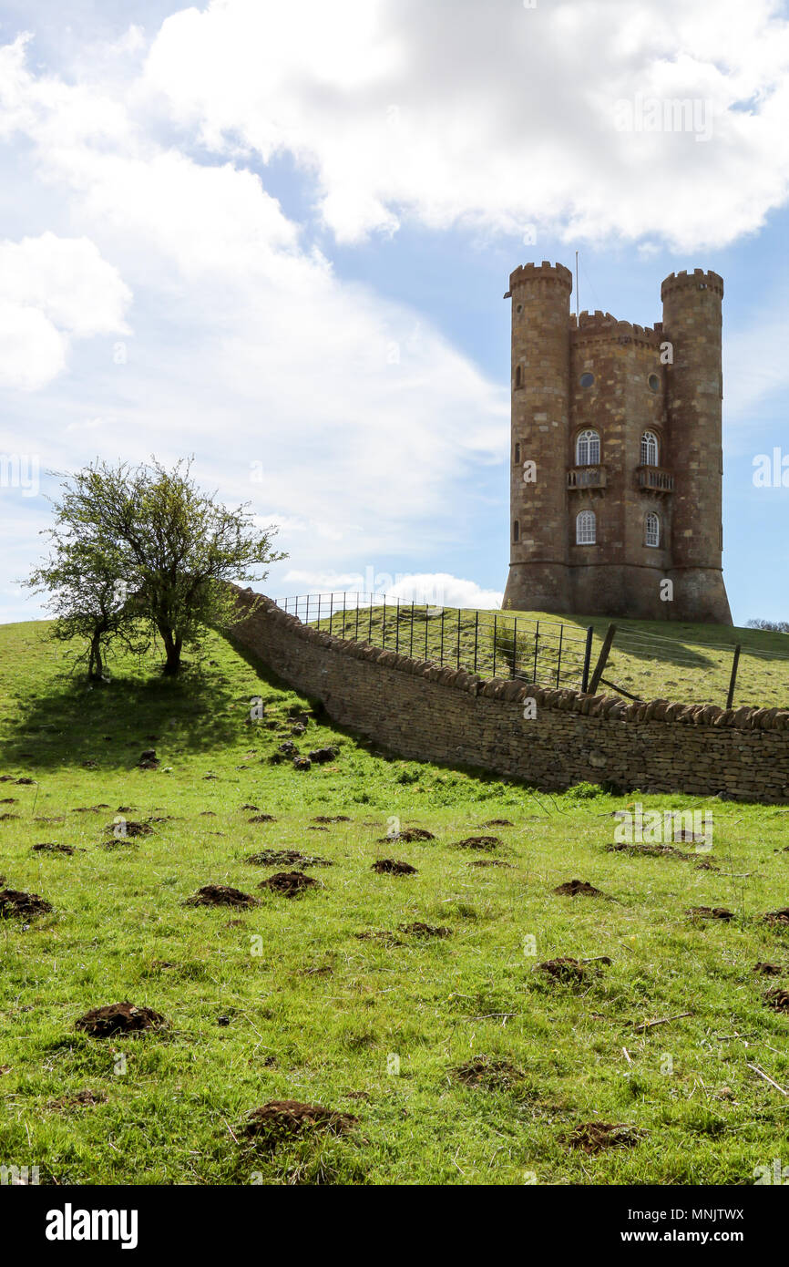 Broadway tower a folly on Broadway hill the Cotswolds UK Stock Photo ...