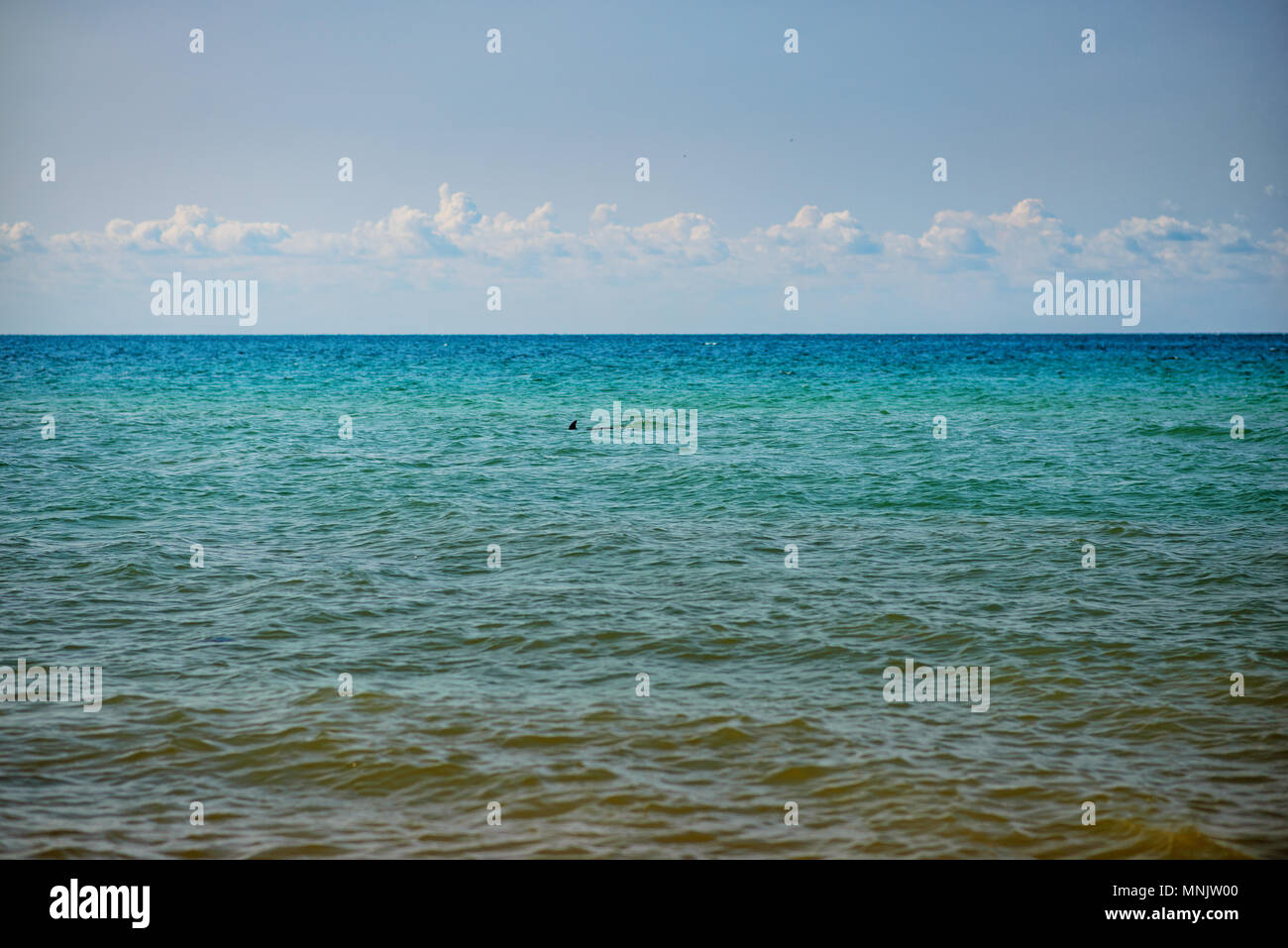 the blue ocean with dull clouds on a lovely sunny day Stock Photo - Alamy