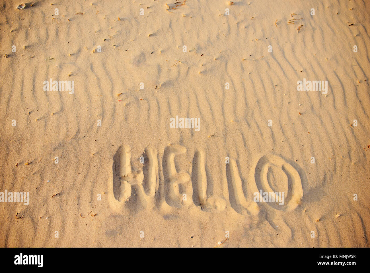 hello on the sand, on a wonderful sunny day Stock Photo - Alamy